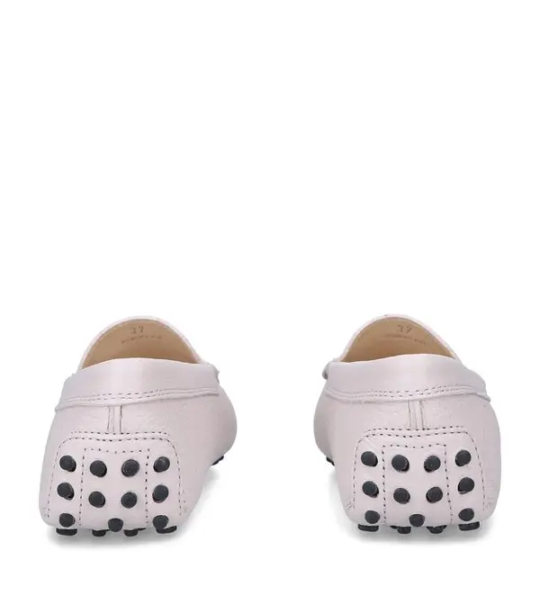 TOD'S Leather Gommino Driving Loafers - Beige