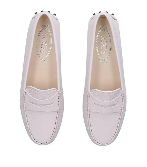TOD'S Leather Gommino Driving Loafers - Beige