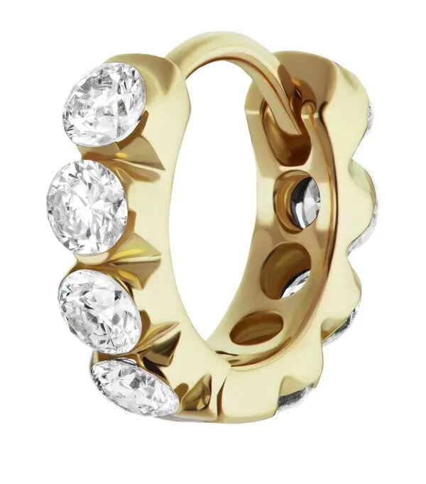 MARIA TASH Invisible Set Large Diamond Eternity Hoop Earring - Gold