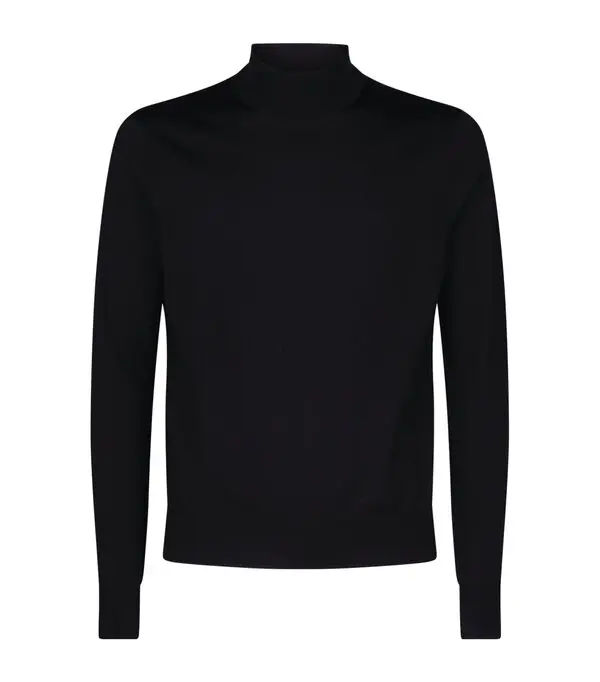 Sandro Mock Neck Wool Sweater - Black