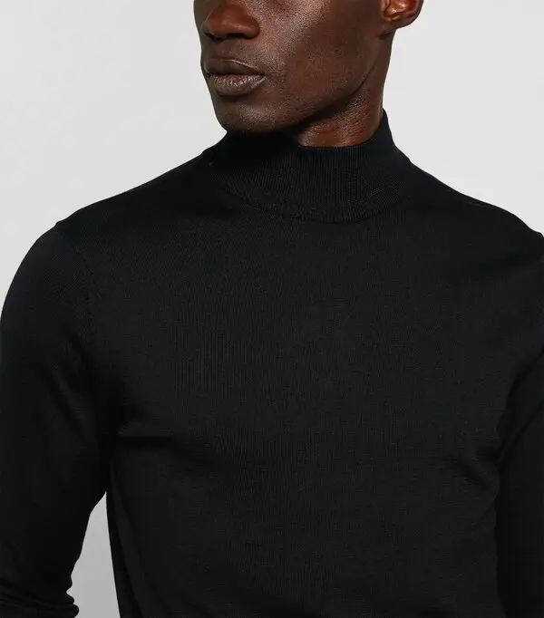 Sandro Mock Neck Wool Sweater - Black