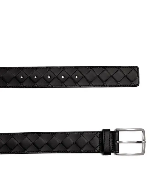 Bottega Veneta Leather Intrecciato Belt