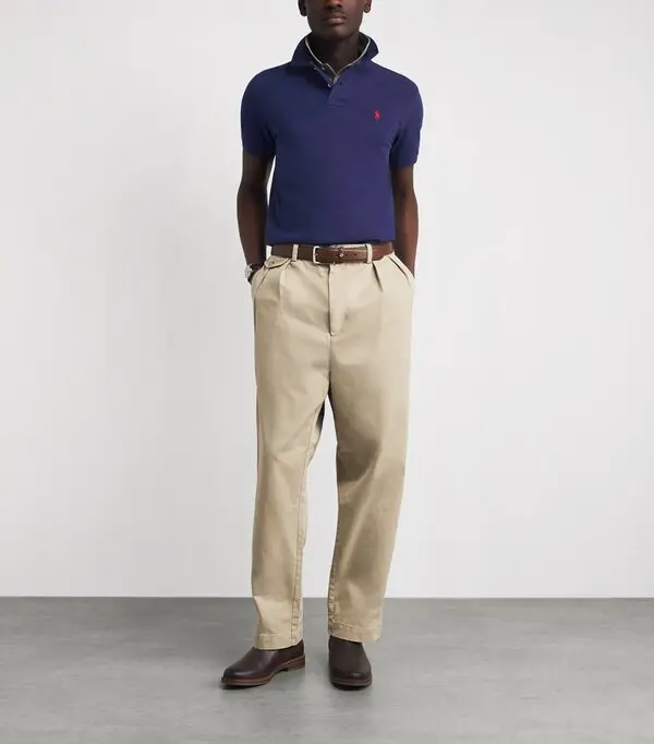 Polo Ralph Lauren Custom-fit Cotton Mesh Polo Shirt - Navy