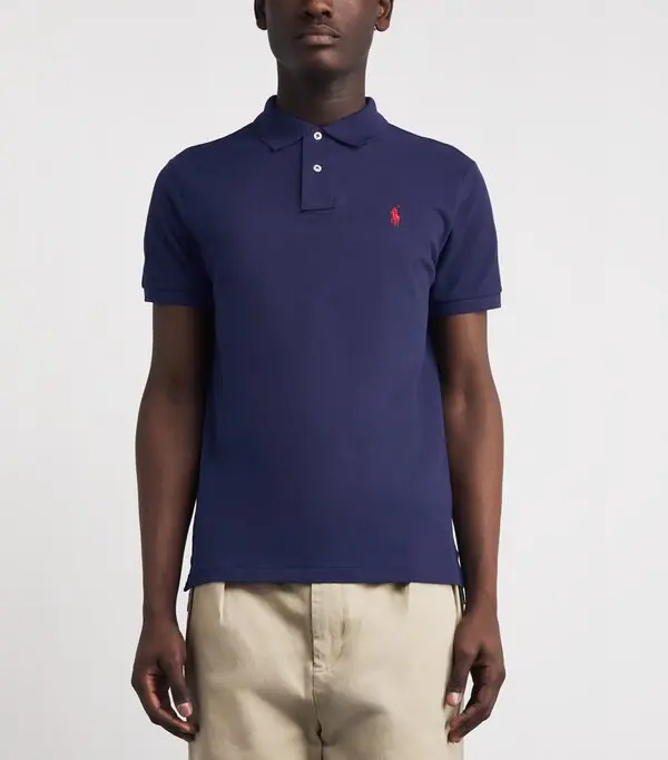 Polo Ralph Lauren Custom-fit Cotton Mesh Polo Shirt - Navy