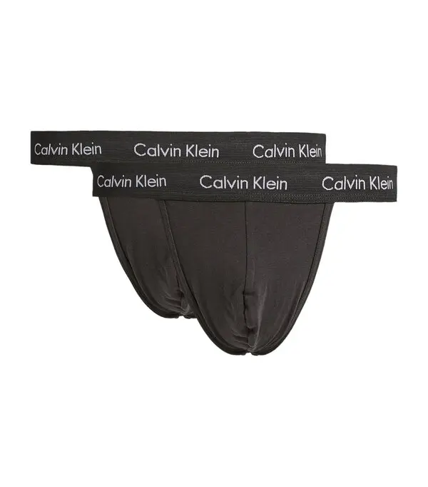 Calvin Klein Stretch-cotton Thong Briefs - Black
