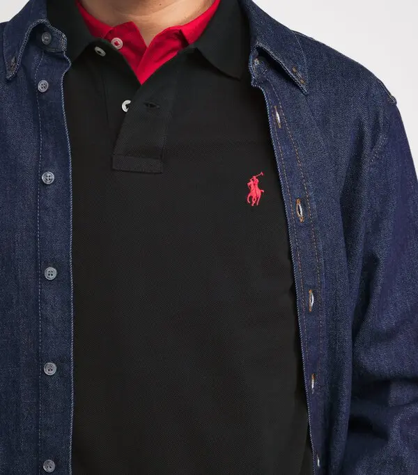 Polo Ralph Lauren Cotton Mesh Custom-fit Polo Shirt - Black