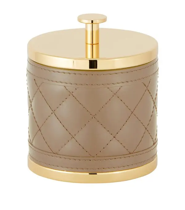 RIVIERE Small Quilted Round Box - Neutral