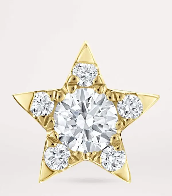MARIA TASH Diamond Star Threaded Stud Earring - Gold