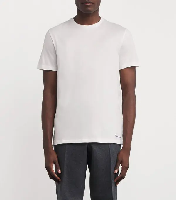 Ralph Lauren Purple Label Cotton Embroidered T-shirt - White
