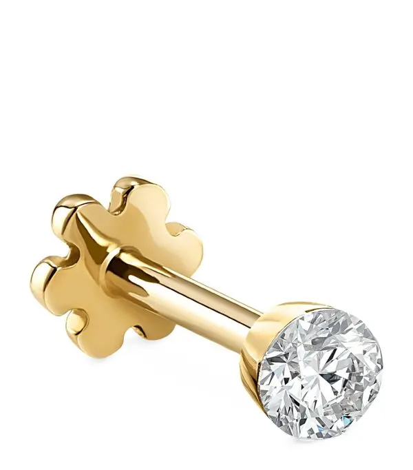 MARIA TASH Yellow Invisible Set Diamond Threaded Stud Earring - Gold