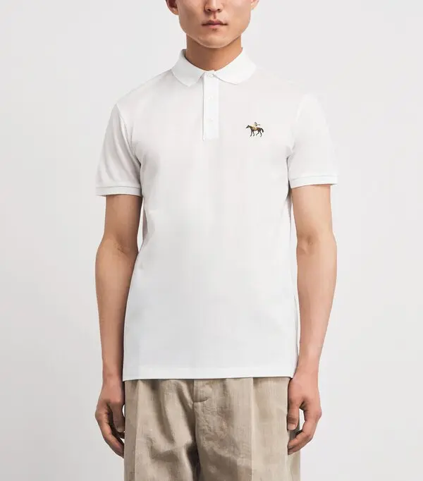 Ralph Lauren Purple Label Cotton Logo Polo Shirt - White