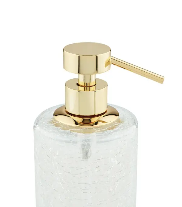 ZODIAC Cracked Crystal Soap Dispenser - Gold