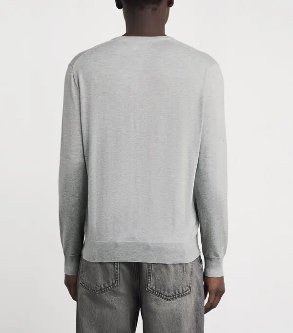 Polo Ralph Lauren Pima Cotton V-neck Sweater - Grey