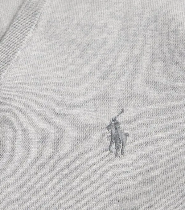 Polo Ralph Lauren Pima Cotton V-neck Sweater - Grey