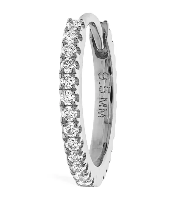 MARIA TASH Diamond Eternity Single Hoop Earring - White