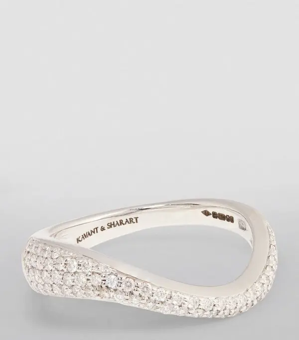 KAVANT & SHARART Gold And Diamond Talay Flow Wave Ring