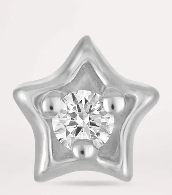 MARIA TASH Gold And Diamond Solitaire Star Threaded Stud Earring