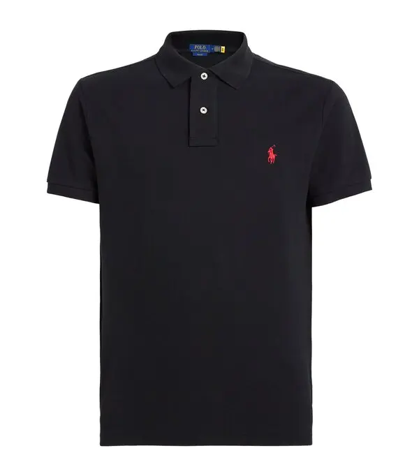 Polo Ralph Lauren Cotton Mesh Slim-fit Polo Shirt - Black