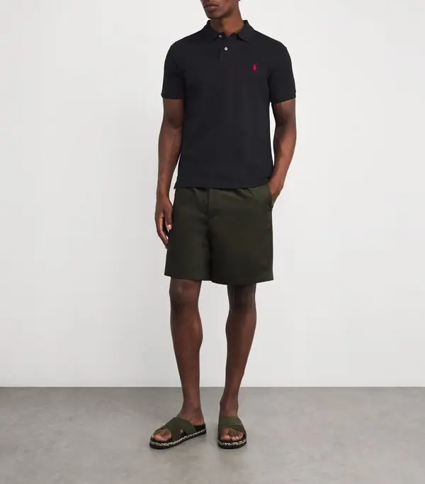 Polo Ralph Lauren Cotton Mesh Slim-fit Polo Shirt - Black