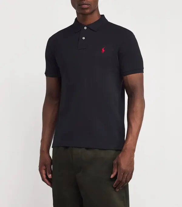 Polo Ralph Lauren Cotton Mesh Slim-fit Polo Shirt - Black