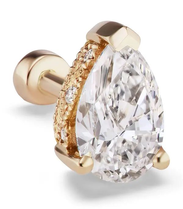 MARIA TASH Yellow Pear Diamond Stud Earring - Gold