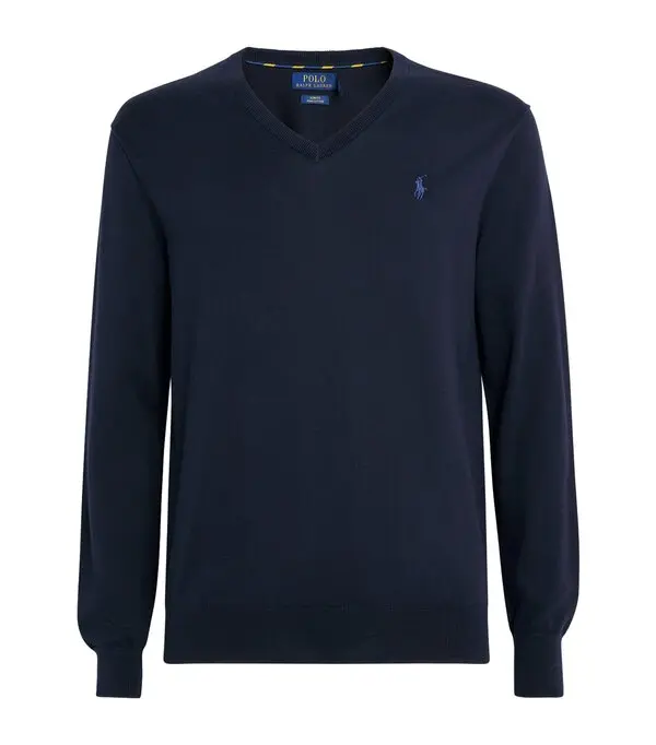 Polo Ralph Lauren Cotton V-neck Sweater - Navy