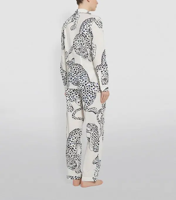 Desmond & Dempsey Jaguar Print Long Pyjama Set