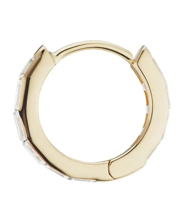 MARIA TASH Invisible Baguette Diamond Eternity Hoop Earring - Gold