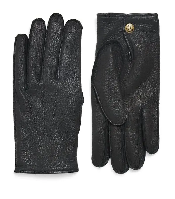 DENTS Grained Deerskin Gloves - Black