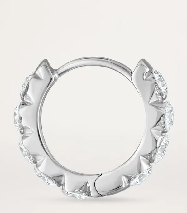 MARIA TASH Invisible Set Diamond Eternity Hoop Earring - White