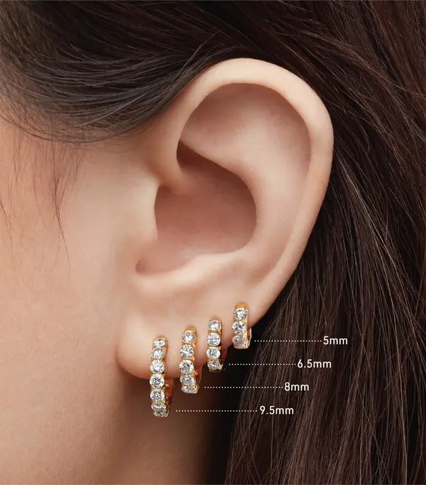MARIA TASH Invisible Set Large Diamond Eternity Hoop Earring