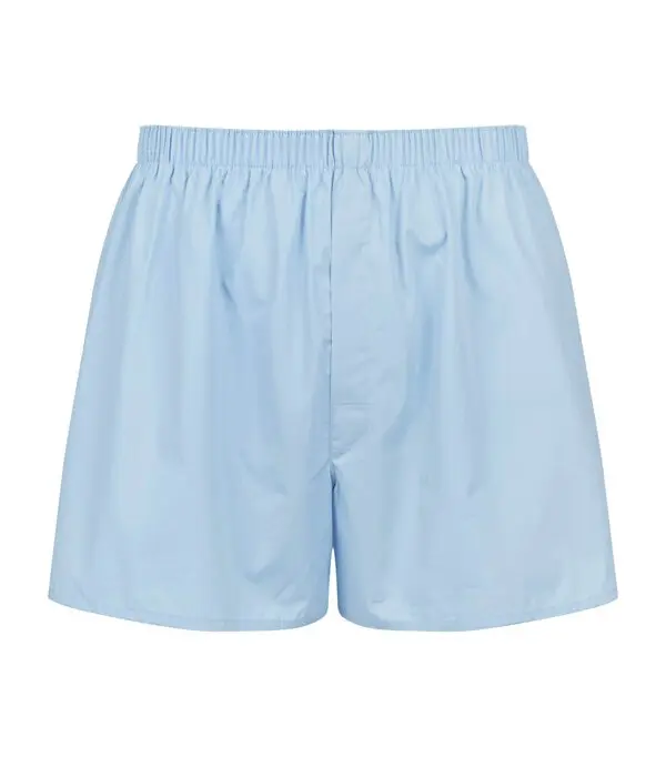 Sunspel Cotton Classic Boxer Shorts - Blue