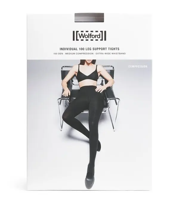 Wolford Individual Leg Support 100 Tights - Black