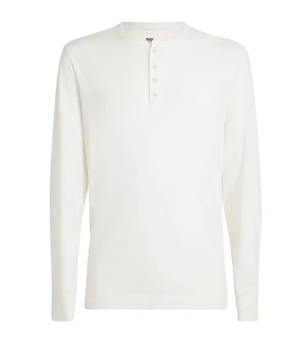 Paige Long-sleeved Henley Top - White