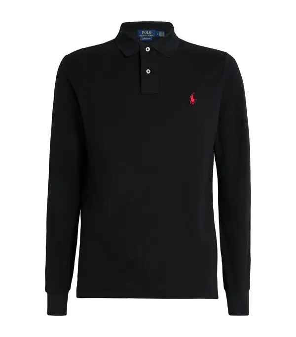 Polo Ralph Lauren Polo Pony Long-sleeved Polo Shirt - Black