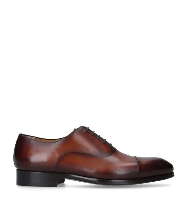 Magnanni Leather Oxford Shoes - Beige
