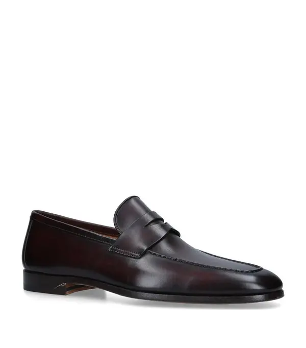 Magnanni Leather Delos Penny Loafers - Brown