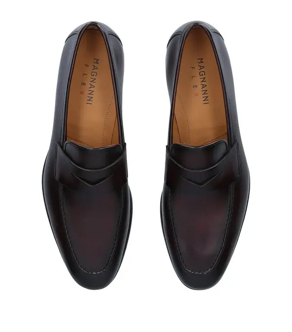 Magnanni Leather Delos Penny Loafers - Brown