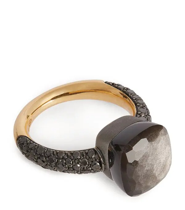 Pomellato Nudo Obsidian And Diamond Ring - Black