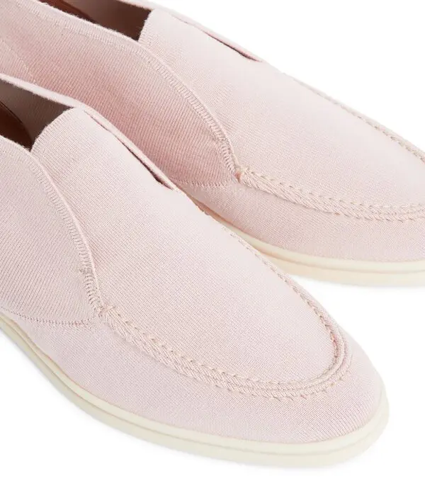 Loro Piana Suede-panel Knitted Open Walk Shoes