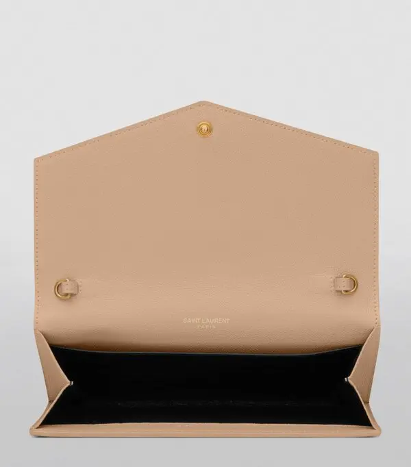Saint Laurent Uptown Chain Wallet - Beige