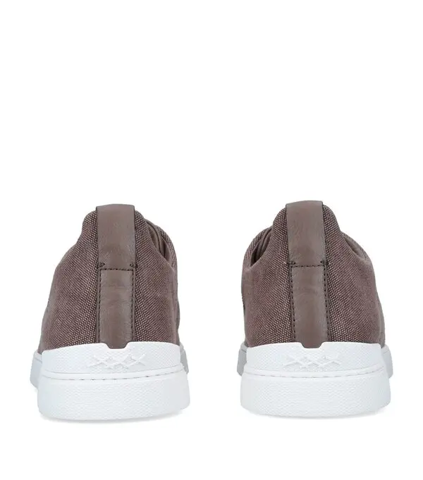 Zegna Canvas Triple Stitch Sneakers - Brown