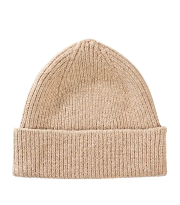 LE BONNET Lambswool-caregora Classic Beanie - Beige