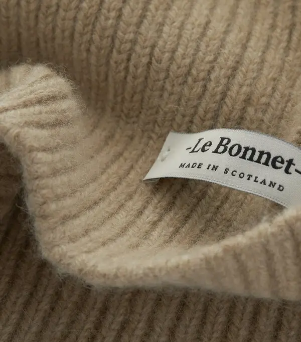 LE BONNET Lambswool-caregora Classic Beanie - Beige