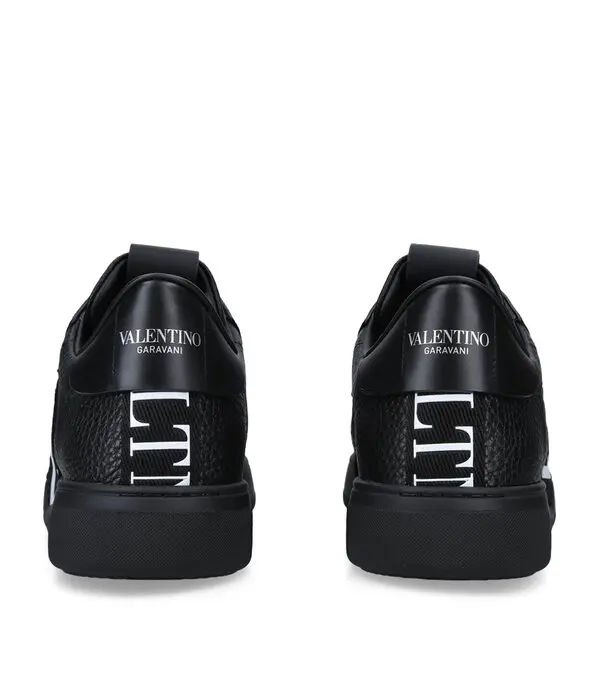 Valentino Garavani Leather Vl7n Bands Sneakers - Black