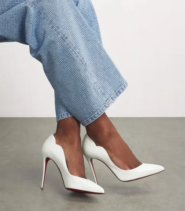CHRISTIAN LOUBOUTIN Hot Chick 100 Patent Leather Pumps - White