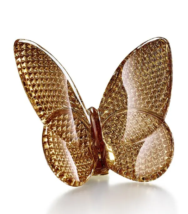 THE MARTHA, BY BACCARAT Papillon Lucky Butterfly Diamond Gold Ornament - Clear