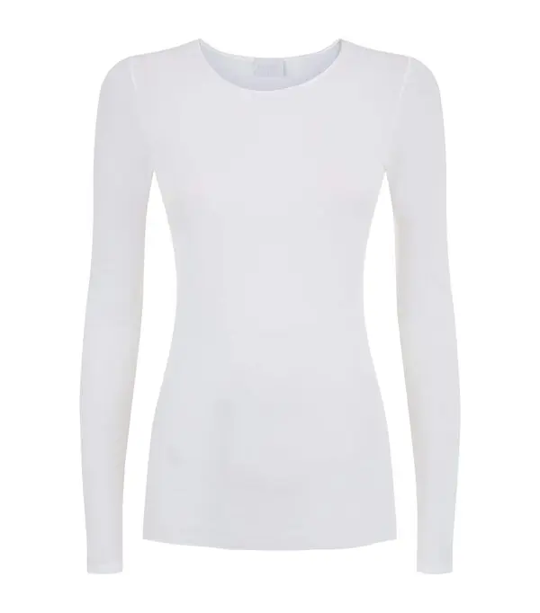 Hanro Cotton Seamless Long-sleeved Top - White