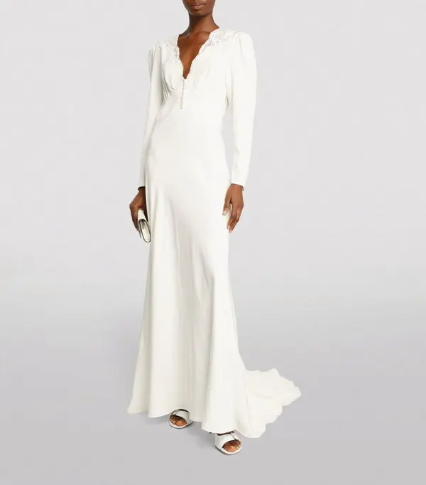 Rixo Silk Celine Gown In Beige - 30% Off | Editorialist