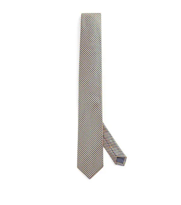 Eton Geometric Neck Tie - Orange